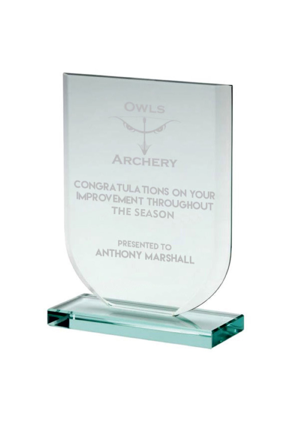 TP03-Jade Glass Archery Trophy - Economy glass from All Sports Awards