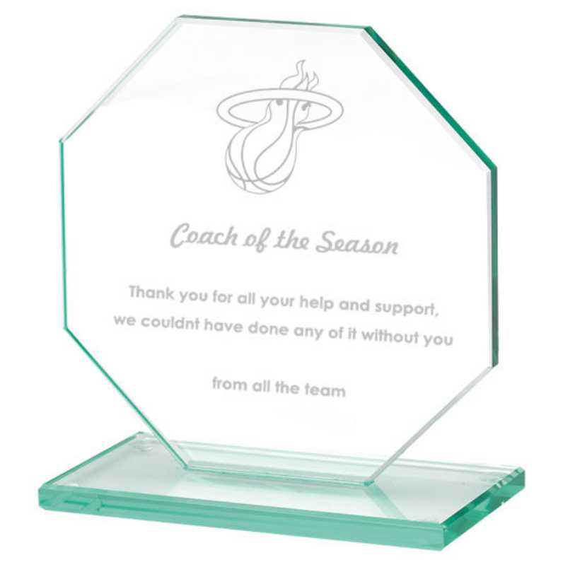 TP07-Basketball Octogon Glass Trophy - Buy Now from All Sports Awards