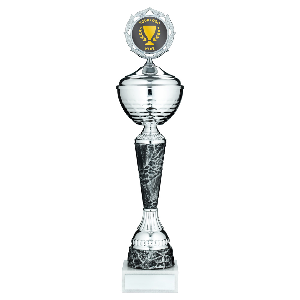 Silver/Pewter Trophy Cup with Lid | Tall Trophy Cup | Add Bespoke Centres